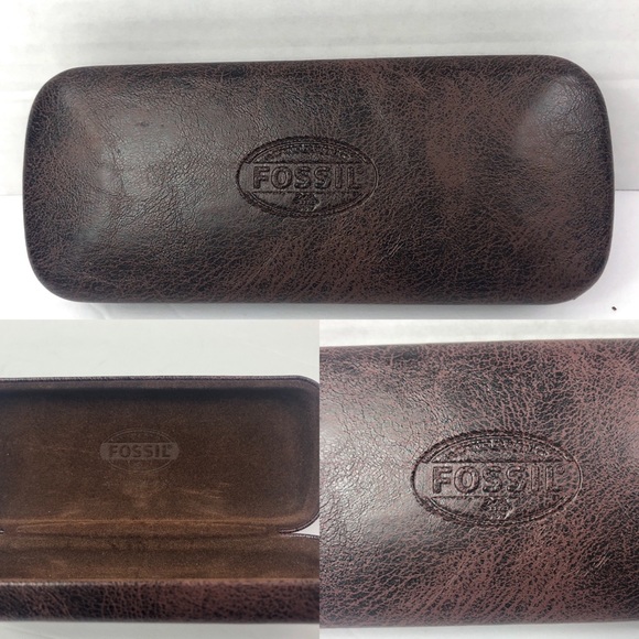 Fossil | Accessories | Fossil Clamshells Brown Eyeglasses Just Case Bag ...